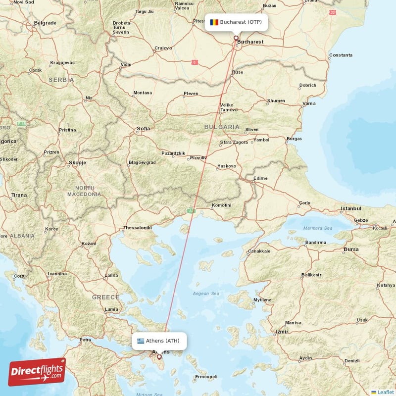 Direct flights from Athens to Bucharest, ATH to OTP non-stop - Directflights.com