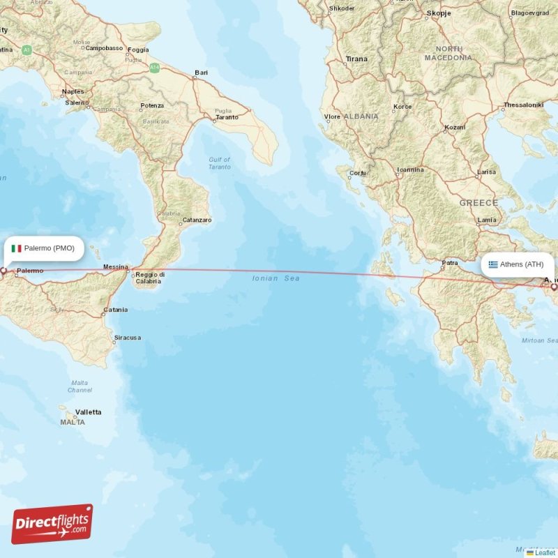 Direct flights from Athens to Palermo (ATH-PMO) - Directflights.com