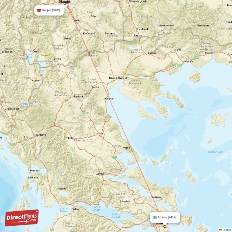 Direct flights from Athens to Skopje (ATH-SKP) - Directflights.com