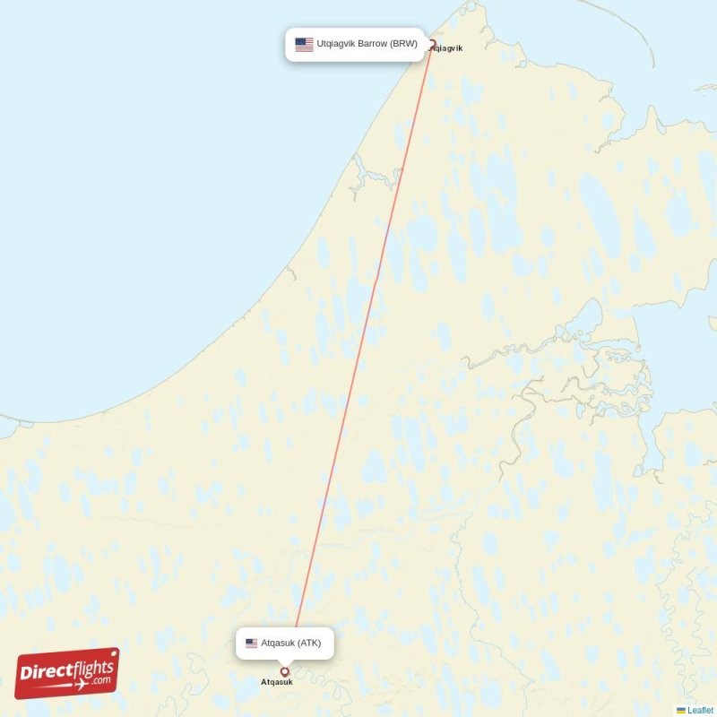 Direct flights from Atqasuk to Utqiagvik Barrow (ATK-BRW ...