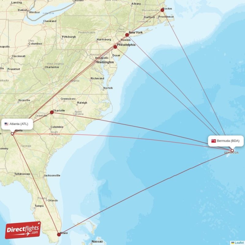 Direct flights from Atlanta to Bermuda (ATL-BDA) - Directflights.com