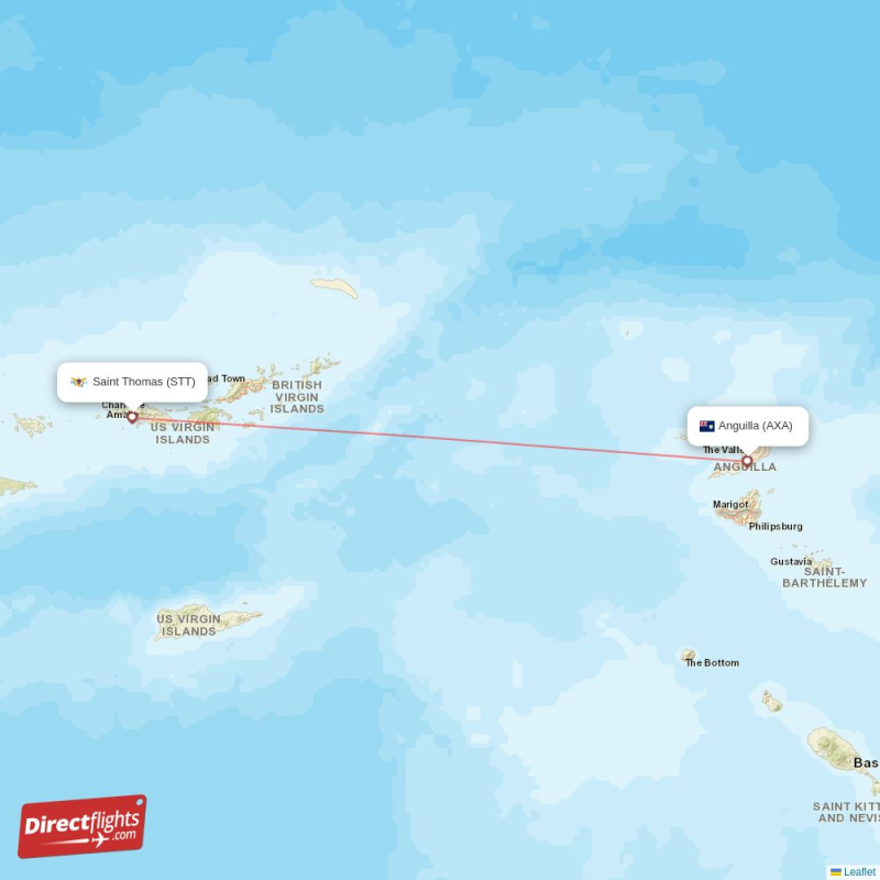 Direct flights from Anguilla to Saint Thomas, AXA to STT non-stop ...