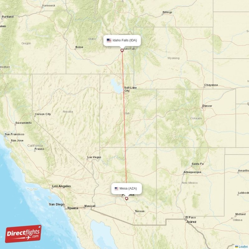 Direct flights from Mesa to Idaho Falls (AZA-IDA) - Directflights.com