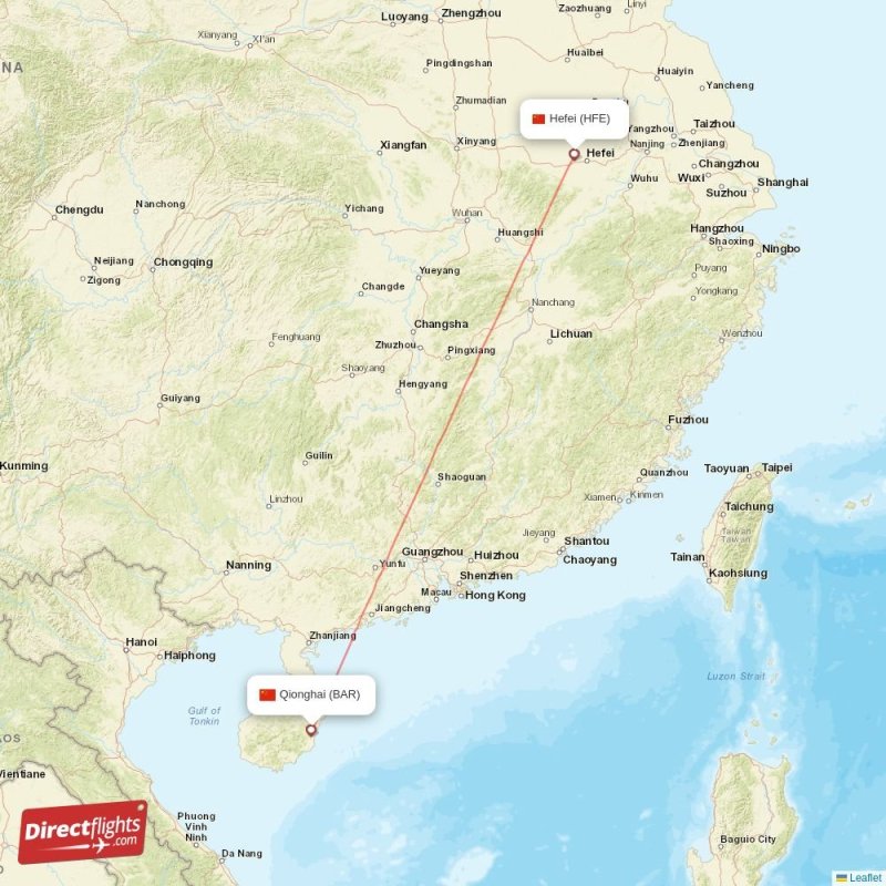 Direct flights from Qionghai to Hefei, BAR to HFE non-stop ...