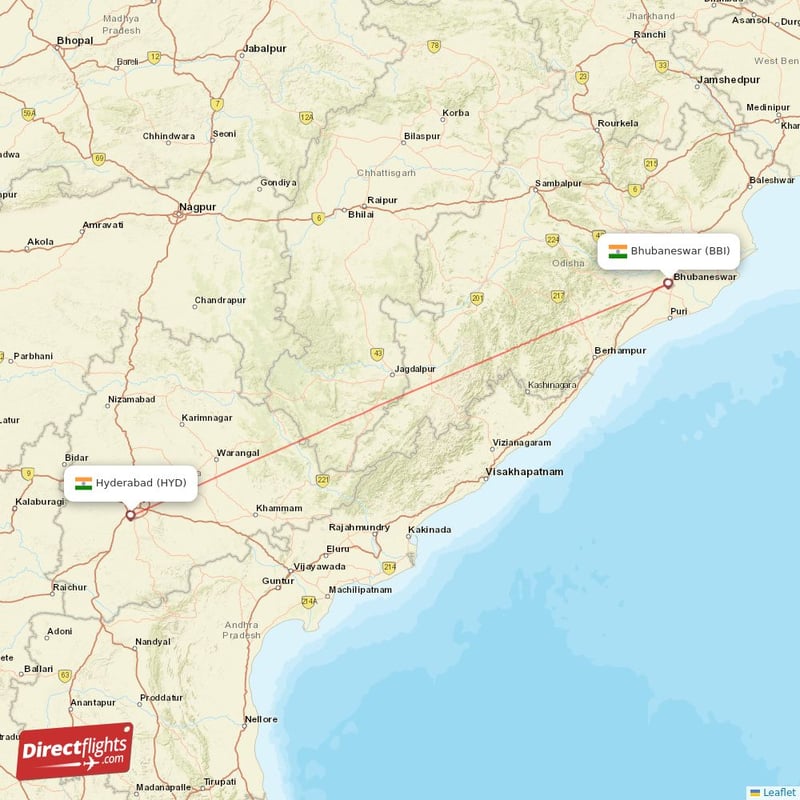 Direct flights from Bhubaneswar to Hyderabad, BBI to HYD non-stop ...