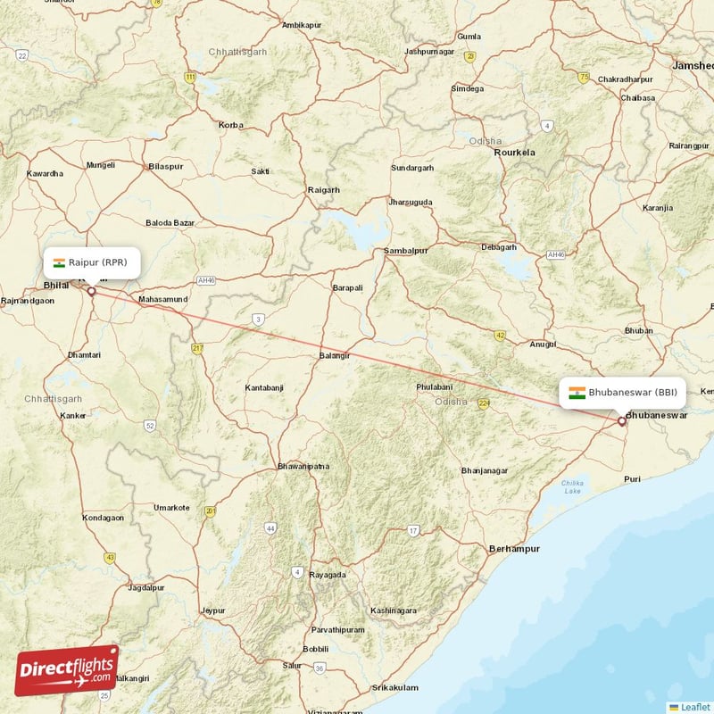 Direct flights from Bhubaneswar to Raipur, BBI to RPR non-stop ...