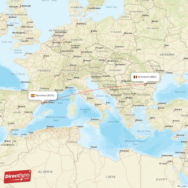 Direct flights from Barcelona to Bucharest (BCN-BBU) - Directflights.com