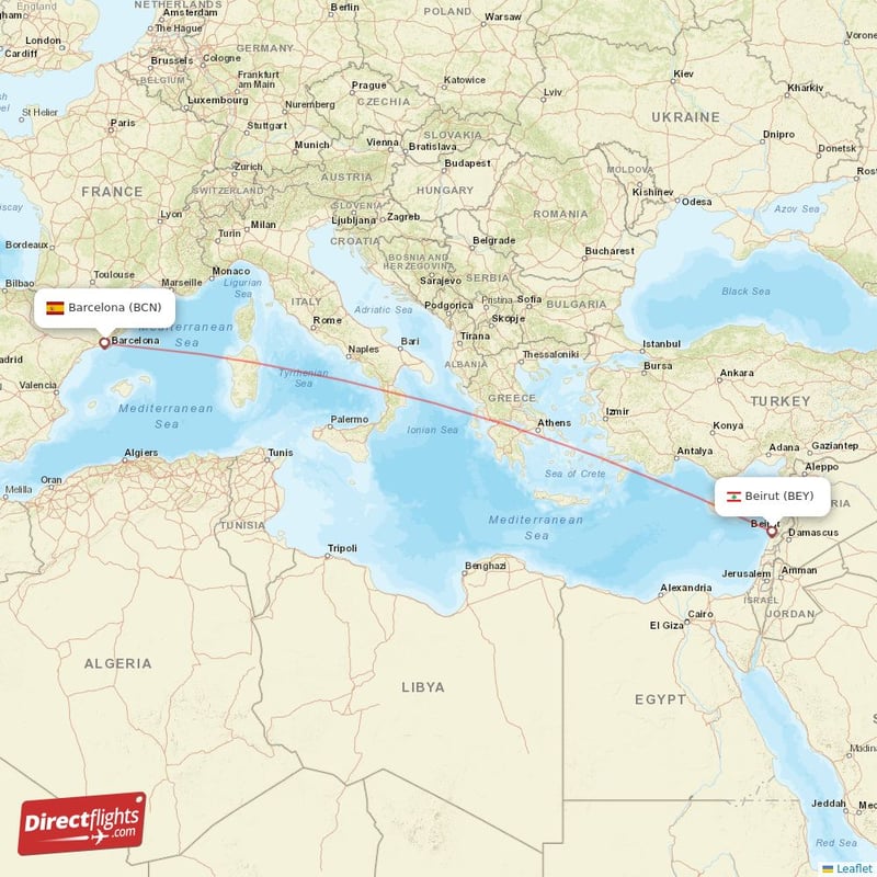 Direct flights from Barcelona to Beirut, BCN to BEY non-stop ...