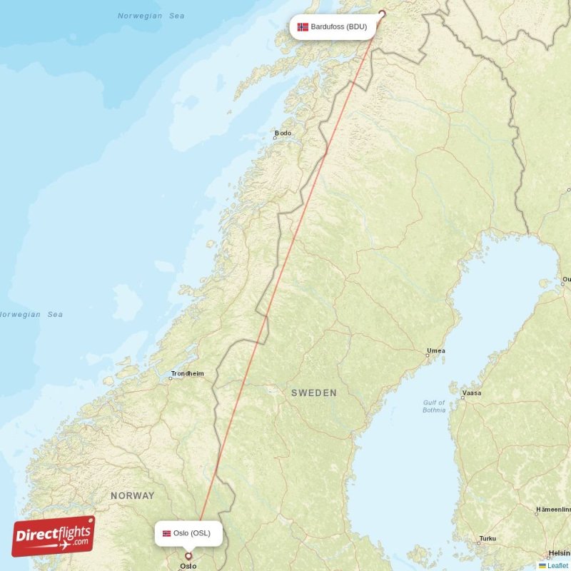Direct flights from Bardufoss to Oslo, BDU to OSL non-stop ...
