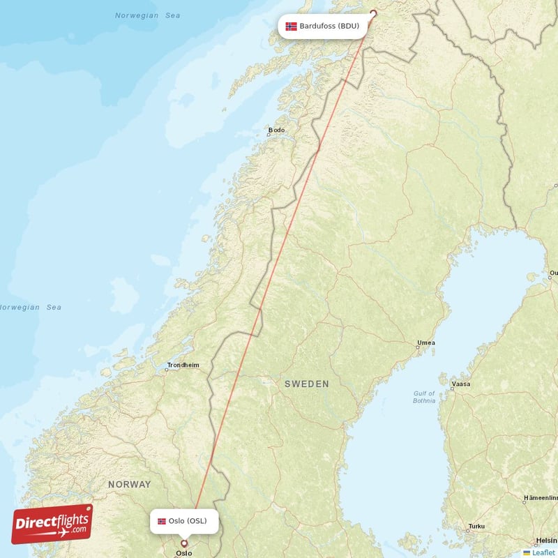 Direct flights to Bardufoss - BDU, Norway - Directflights.com