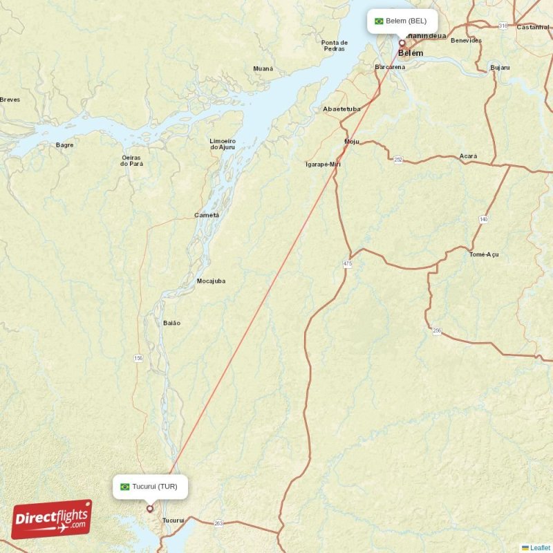 Direct flights from Belem to Tucurui, BEL to TUR non-stop ...