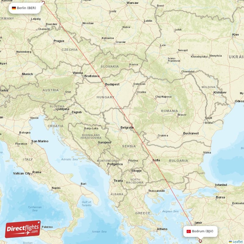Direct flights from Berlin to Bodrum (BER-BJV) - Directflights.com