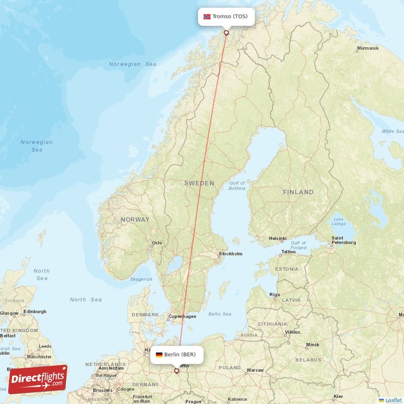 Direct flights from Berlin to Tromso, BER to TOS non-stop - Directflights.com