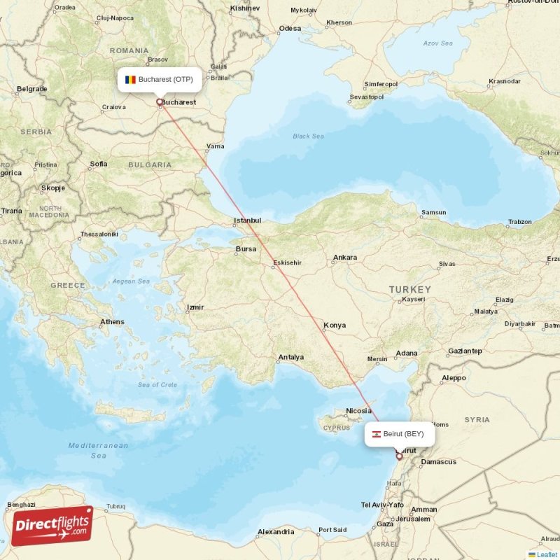 Direct flights from Beirut to Bucharest, BEY to OTP non-stop ...