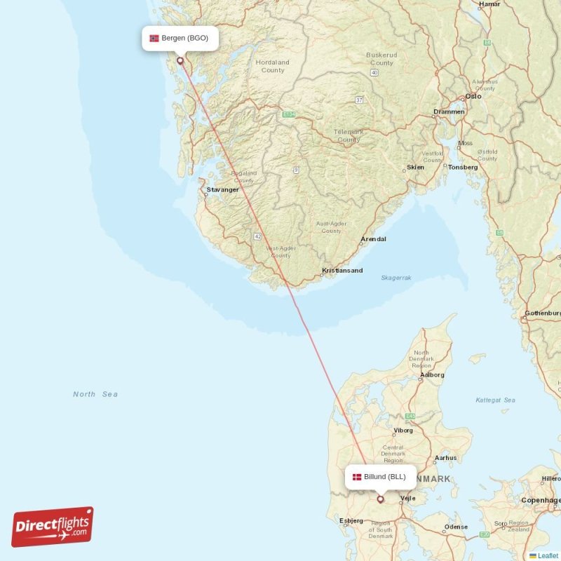 Direct flights from Bergen to Billund, BGO to BLL non-stop ...