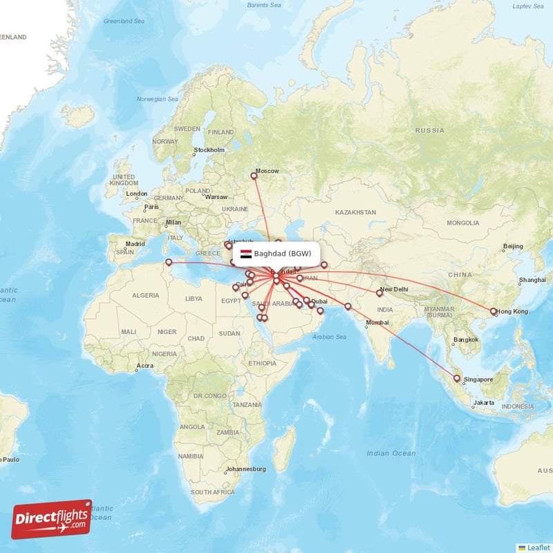 Direct flights to Baghdad - BGW, Iraq - Directflights.com