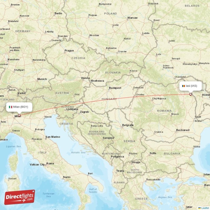 Direct flights from Milan to Iasi (BGY-IAS) - Directflights.com