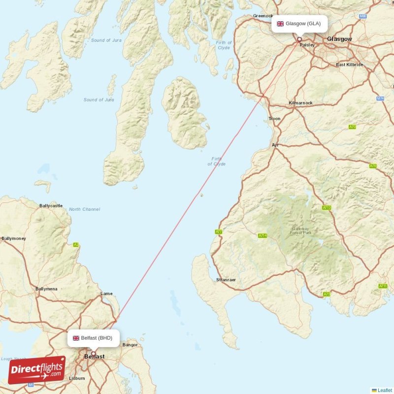Direct flights from Belfast to Glasgow, BHD to GLA non-stop ...