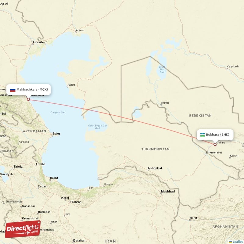 Direct flights from Bukhara to Makhachkala, BHK to MCX non-stop ...