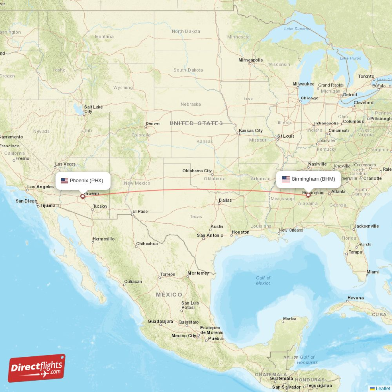 Direct flights from Birmingham to Phoenix (BHM-PHX) - Directflights.com