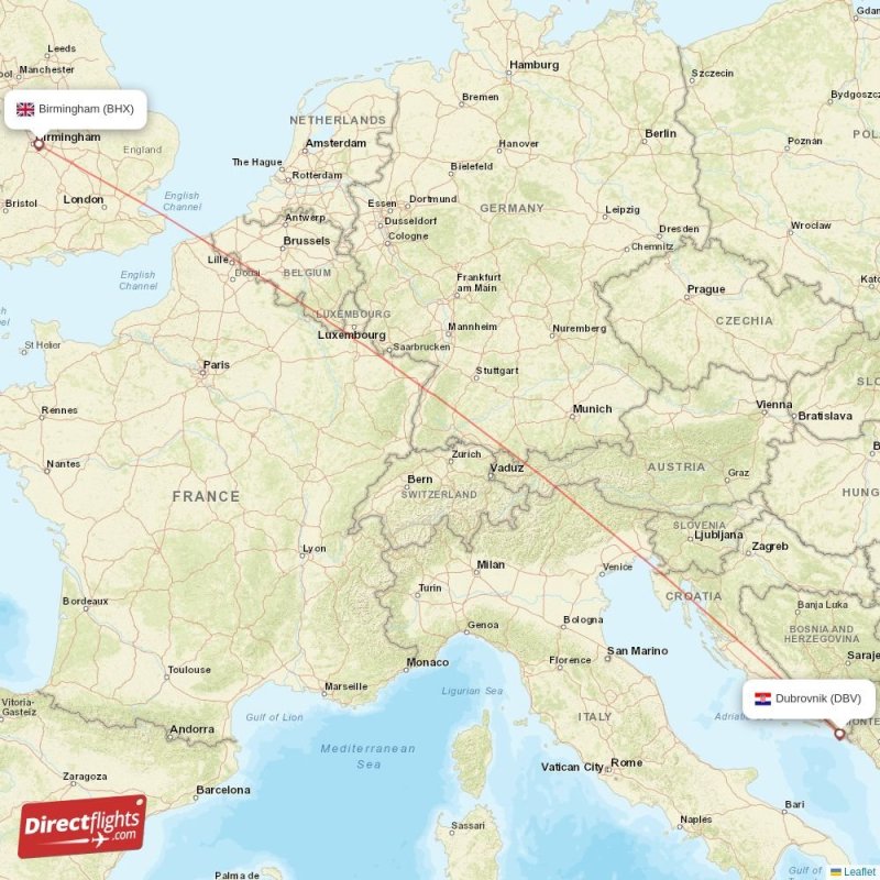 Direct flights from Birmingham to Dubrovnik (BHX-DBV) - Directflights.com