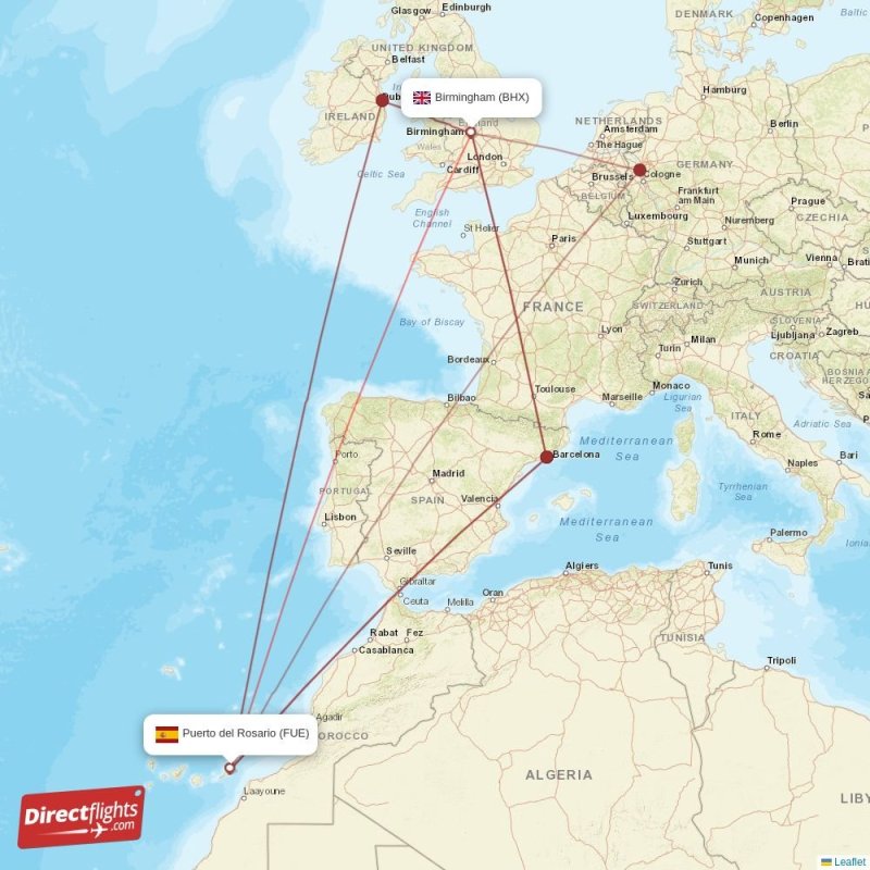 Direct flights from Birmingham to Puerto del Rosario, BHX to FUE non ...