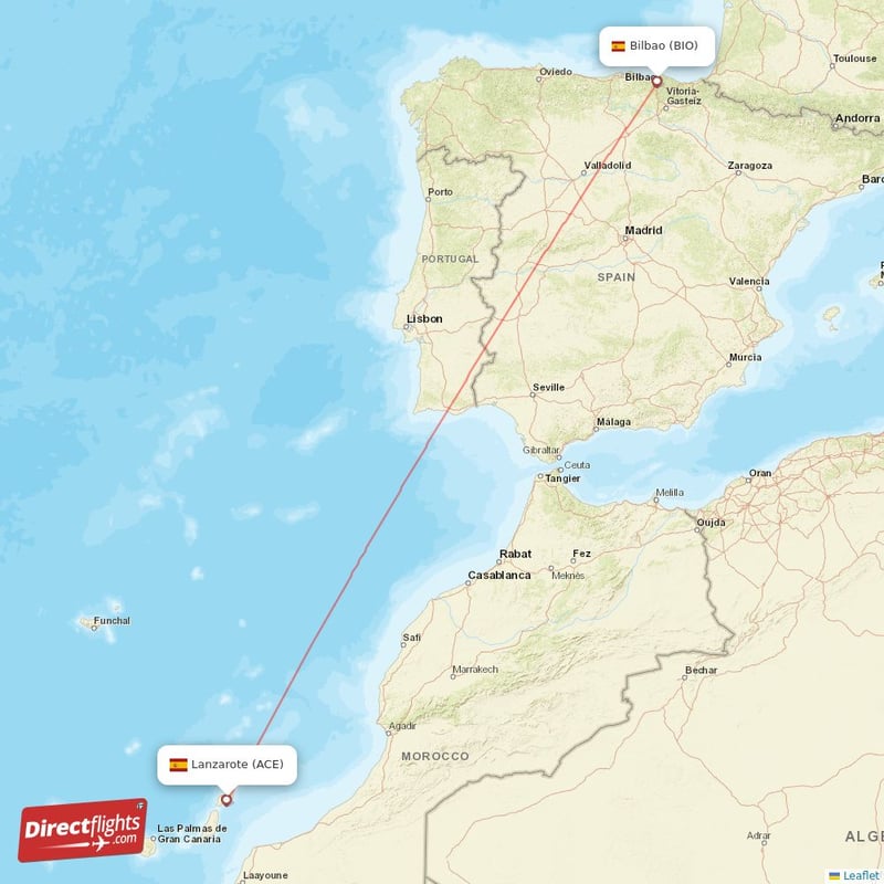 Direct flights from Bilbao to Lanzarote, BIO to ACE non-stop - Directflights.com