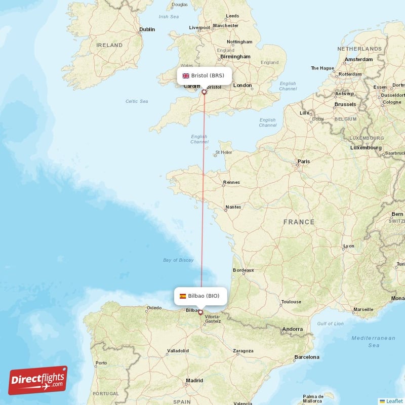 Direct flights from Bilbao to Bristol, BIO to BRS non-stop - Directflights.com