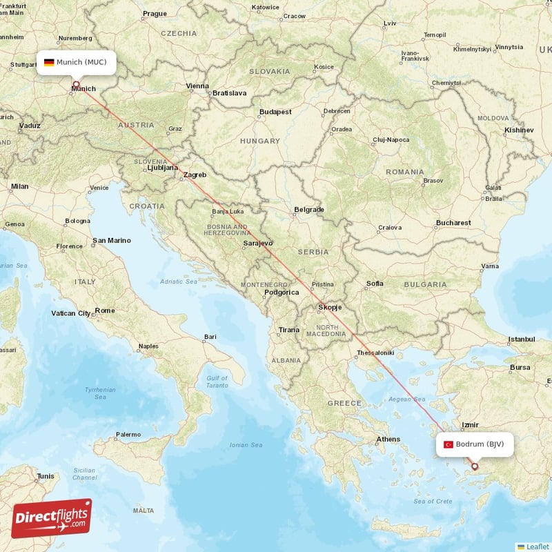 Direct flights from Bodrum to Munich, BJV to MUC non-stop ...