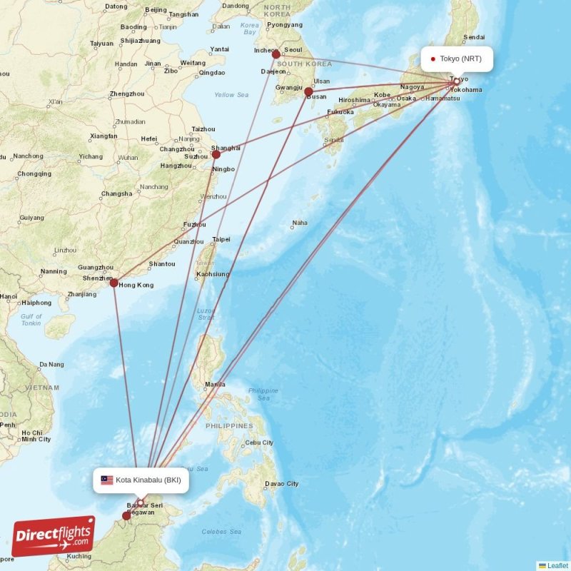 Direct flights from Kota Kinabalu to Tokyo, BKI to NRT non-stop ...