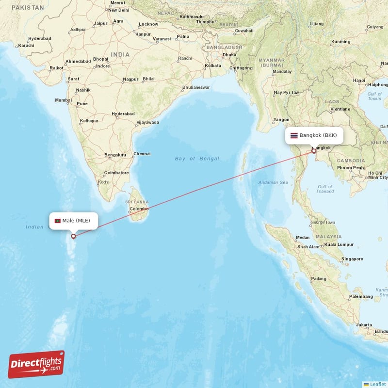Direct flights from Bangkok to Male, BKK to MLE non-stop - Directflights.com