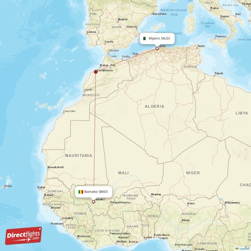 Direct flights from Bamako to Algiers, BKO to ALG non-stop ...