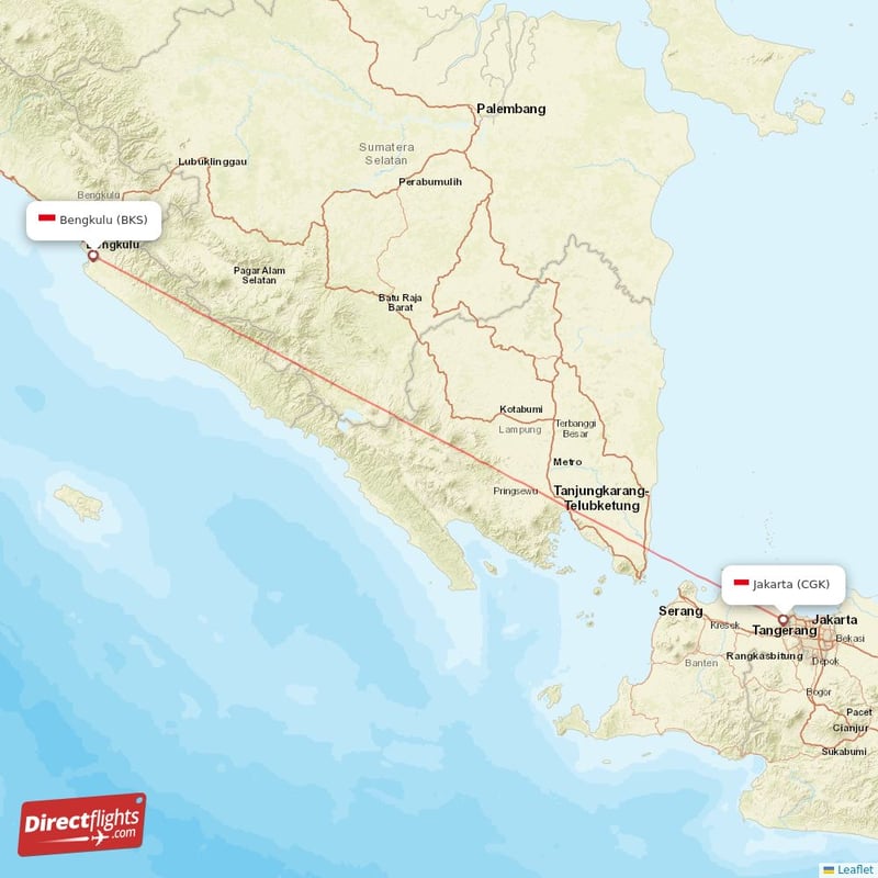 Direct flights from Bengkulu to Jakarta, BKS to CGK non-stop ...