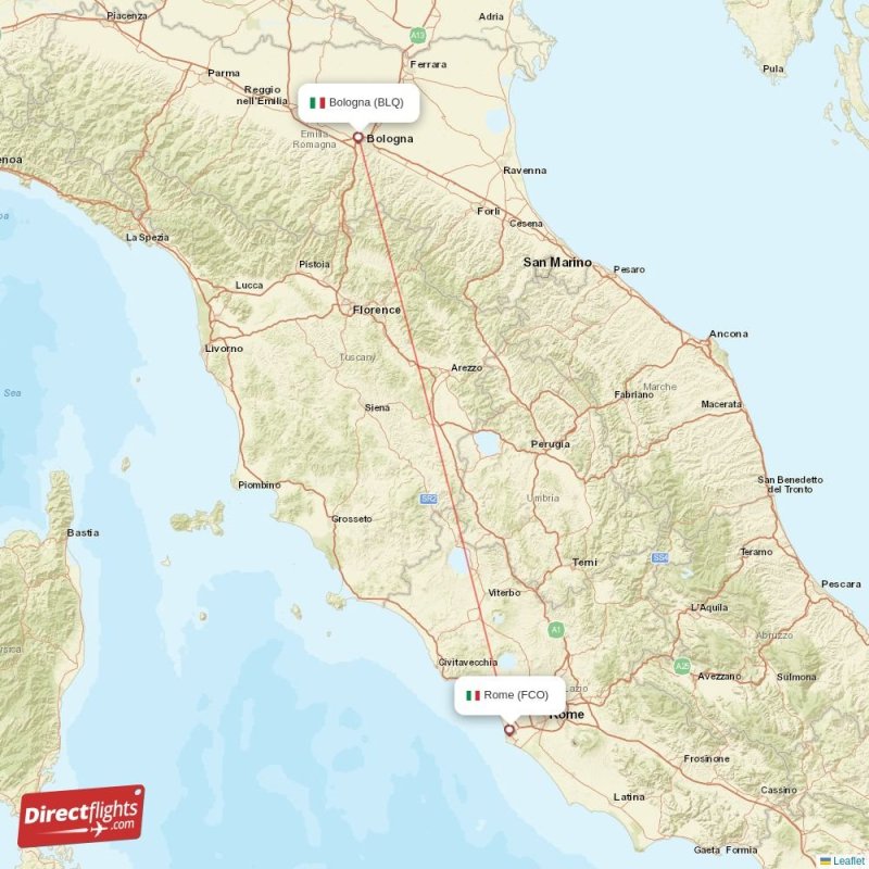 Direct flights from Bologna to Rome (BLQ-FCO) - Directflights.com