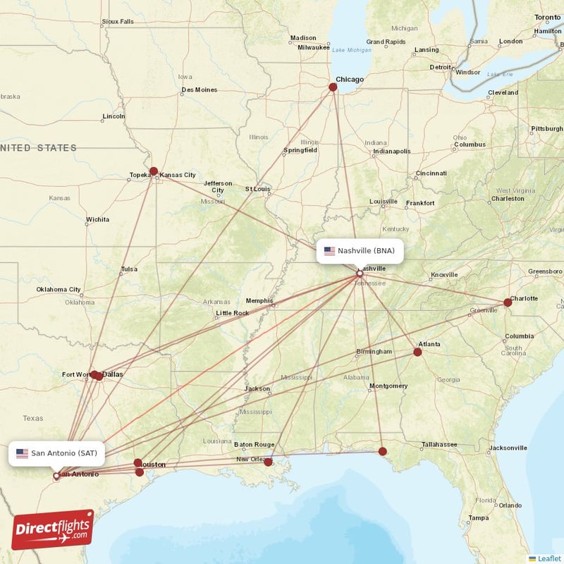Direct flights from Nashville to San Antonio, BNA to SAT non-stop ...
