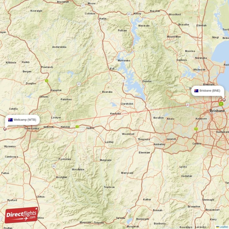 Direct flights from Brisbane to Wellcamp, BNE to WTB non-stop ...