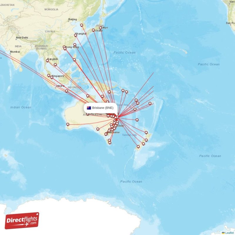 Direct flights from Brisbane - 79 destinations - BNE, Australia ...