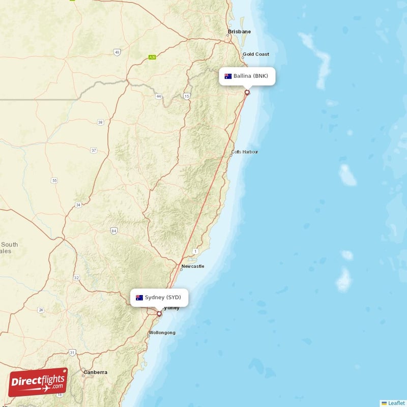 Direct flights from Ballina to Sydney, BNK to SYD non-stop ...