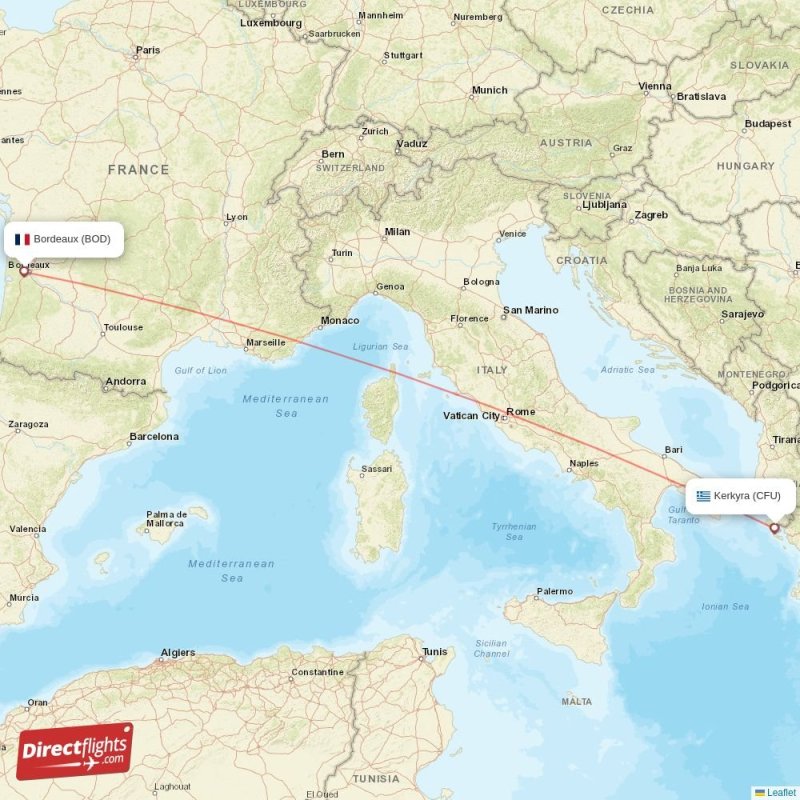 Direct flights from Bordeaux to Kerkyra, BOD to CFU non-stop ...