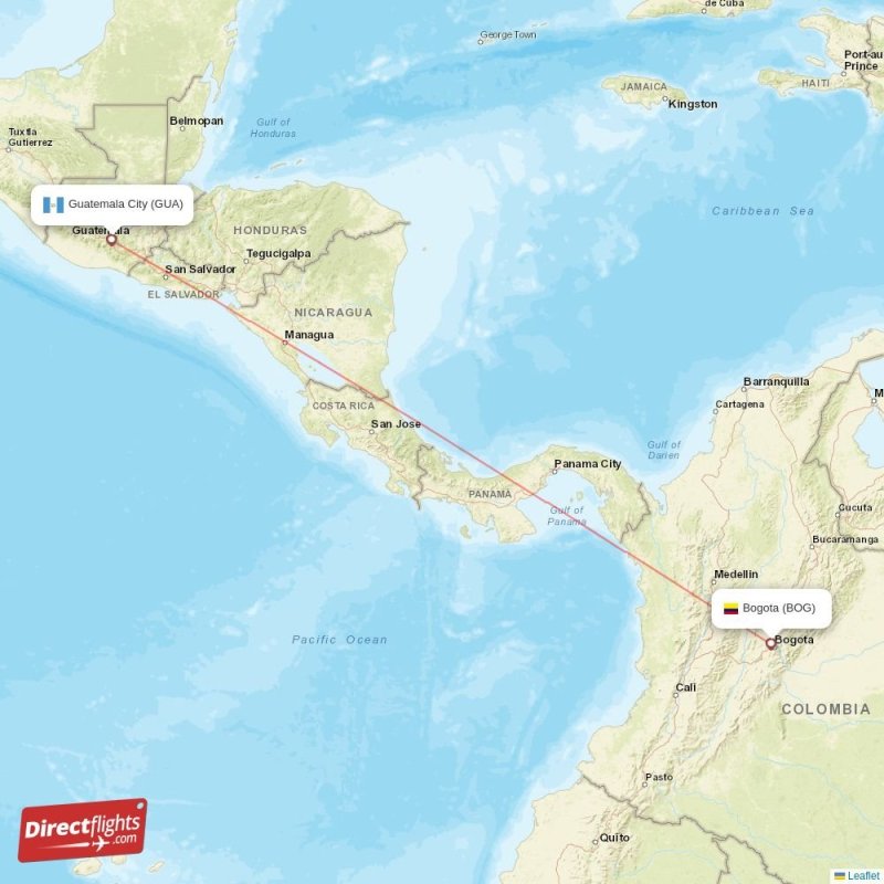 Direct flights from Bogota to Guatemala City, BOG to GUA non-stop ...