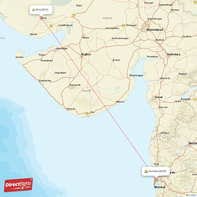 Direct flights from Mumbai to Bhuj (BOM-BHJ) - Directflights.com