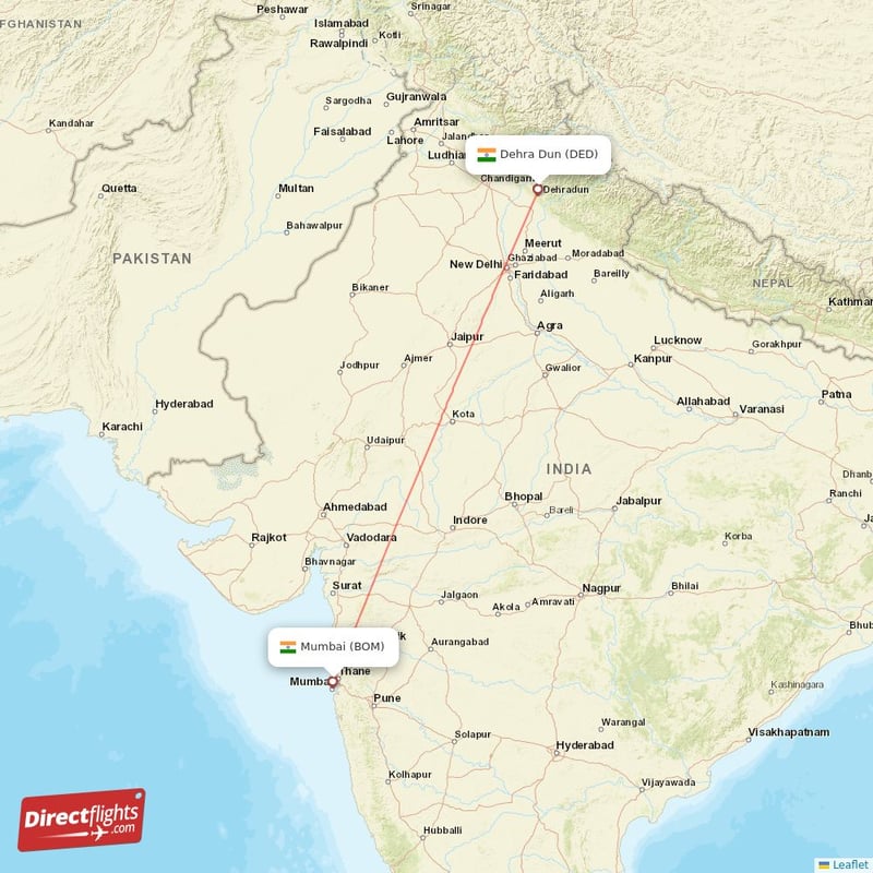 Direct flights from Mumbai to Dehra Dun, BOM to DED non-stop - Directflights.com