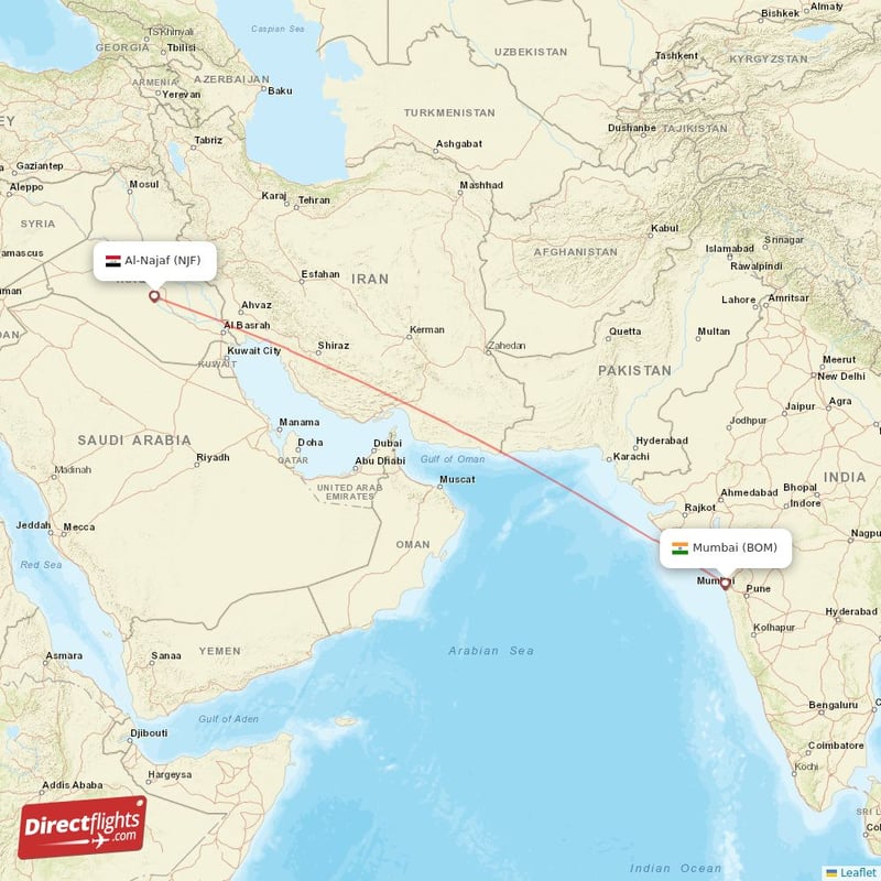 Direct flights from Mumbai to Al-Najaf, BOM to NJF non-stop - Directflights.com