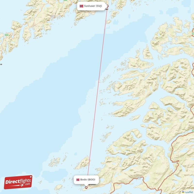 Direct flights from Bodo to Svolvaer, BOO to SVJ non-stop - Directflights.com