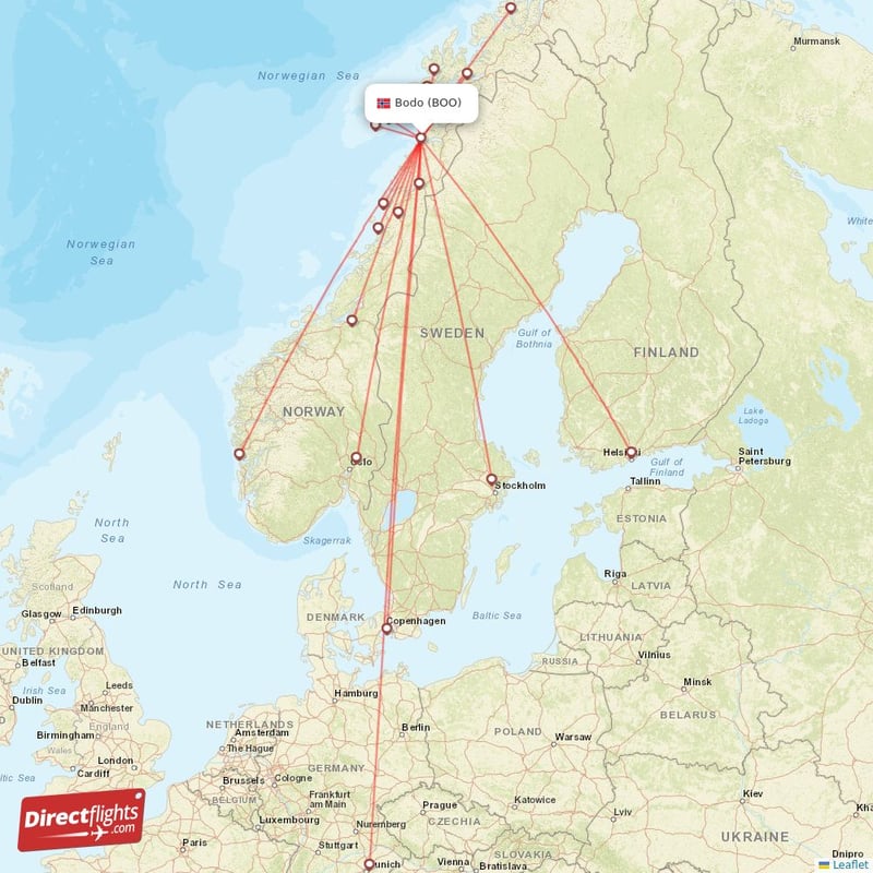 Direct flights to Bodo - BOO, Norway - Directflights.com