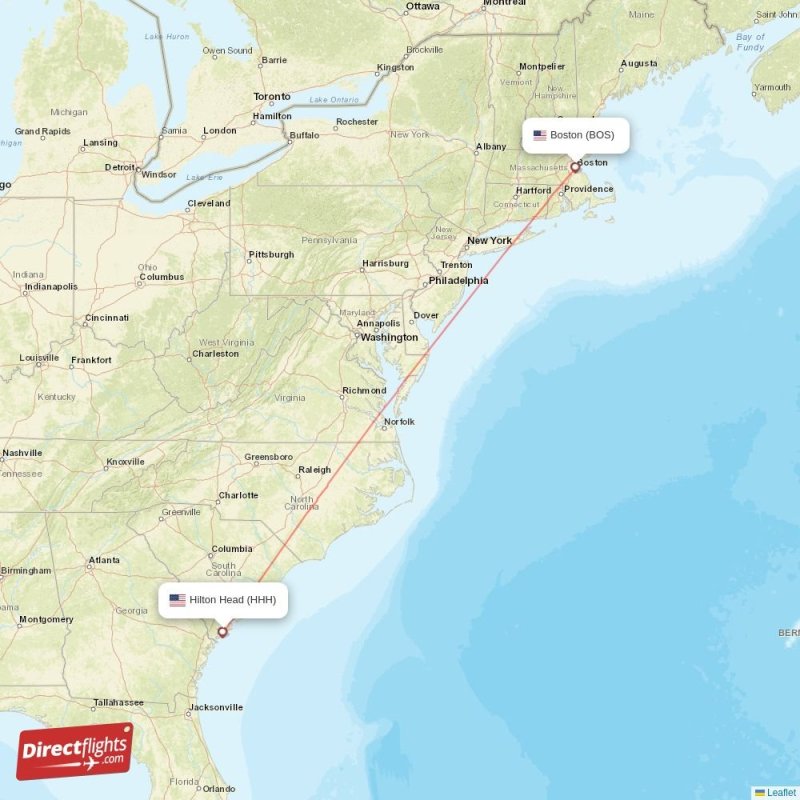 Direct flights from Boston to Hilton Head (BOS-HHH) - Directflights.com