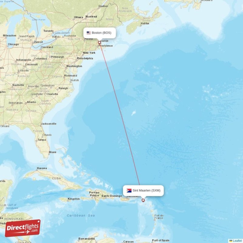 Direct flights from Boston to Sint Maarten, BOS to SXM non-stop ...