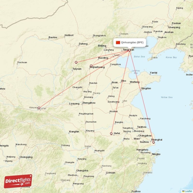 Direct flights from Qinhuangdao - 3 destinations - BPE, China ...