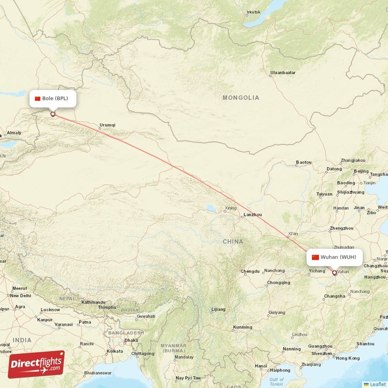 Direct flights from Bole to Wuhan, BPL to WUH non-stop - Directflights.com