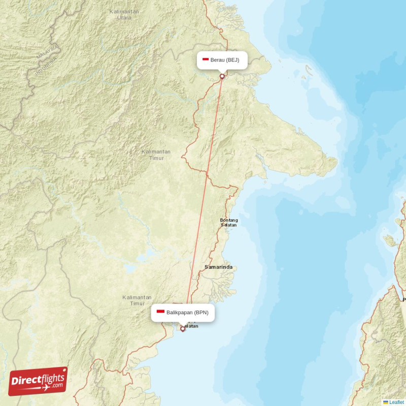 Direct flights from Balikpapan to Berau (BPN-BEJ) - Directflights.com